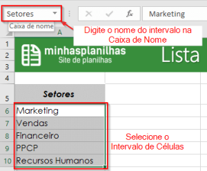 3 Formas de Criar Lista Suspensa no Excel - Minhas Planilhas